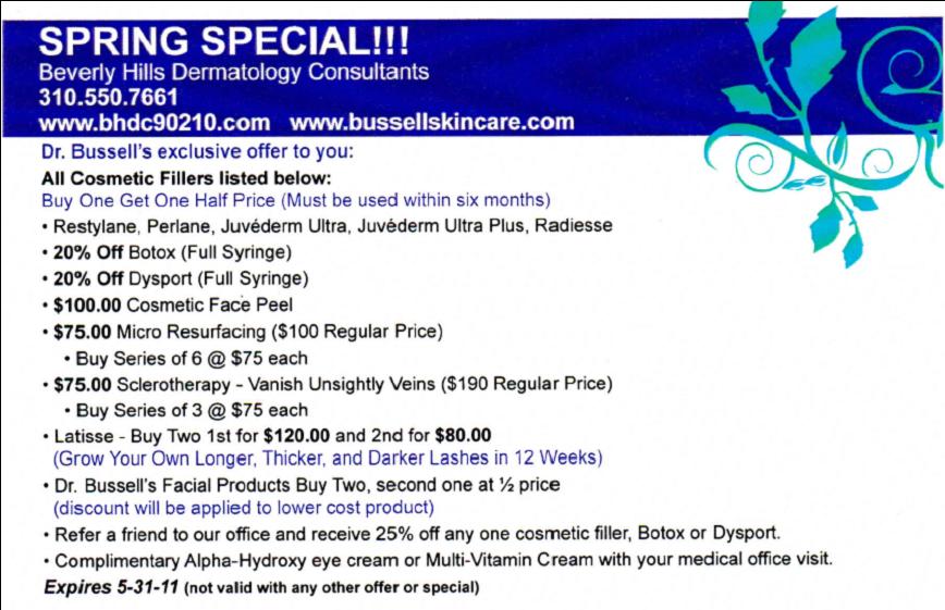 Beverly Hills Dermatology Consultants Spring Special | Beverly Hills ...